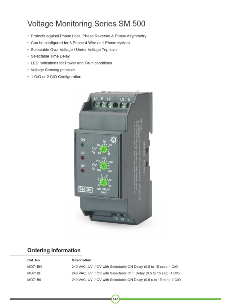 Voltage Monitoring Series SM 500 | Download Free PDF | Electromagnetic ...
