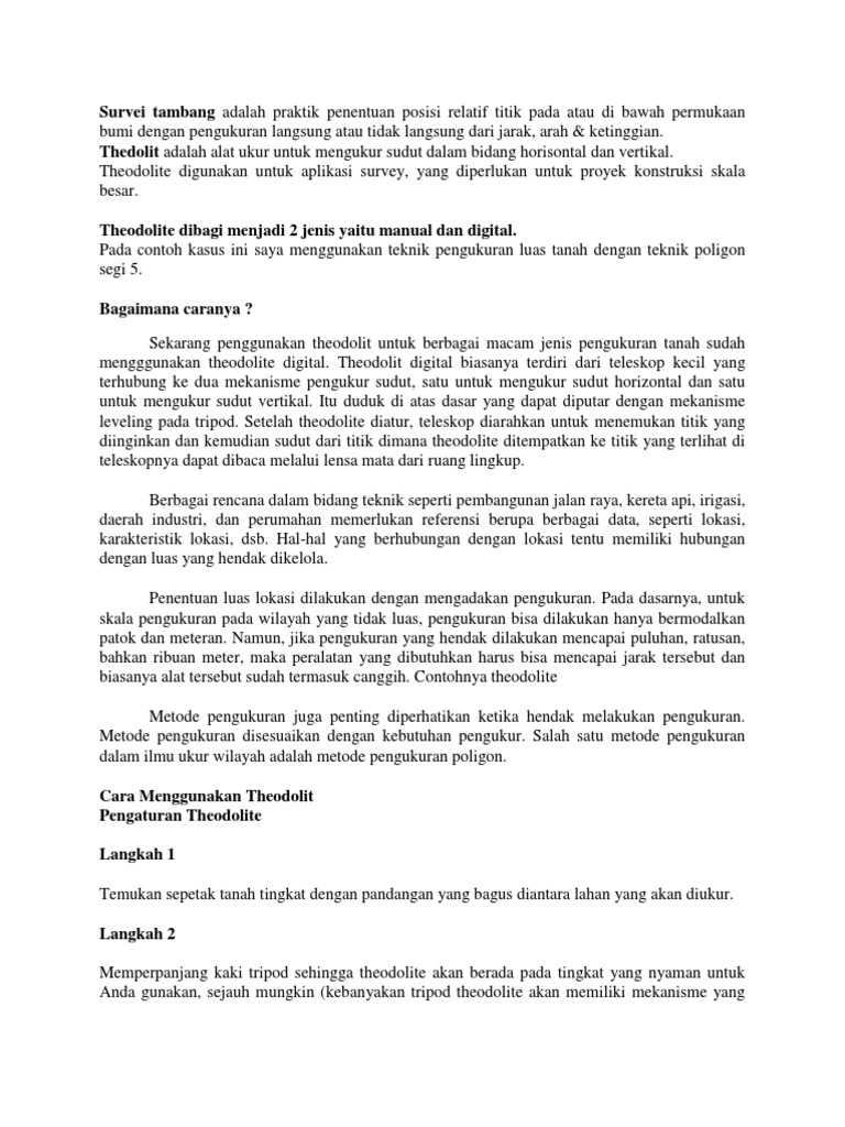 Mine Surveying | PDF | Metode & Bahan Ajar | Griya & Taman