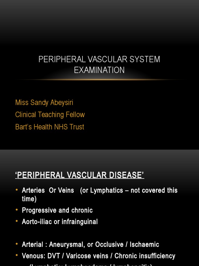 Peripheral Vascular Exam Guide | PDF | Blood Vessel | Atherosclerosis