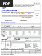 TESDA OP CO 05 F26 Application Form For Assessment | PDF