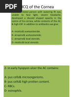 Ophthalmology MCQs and Answers Guide | PDF | Glaucoma | Retina