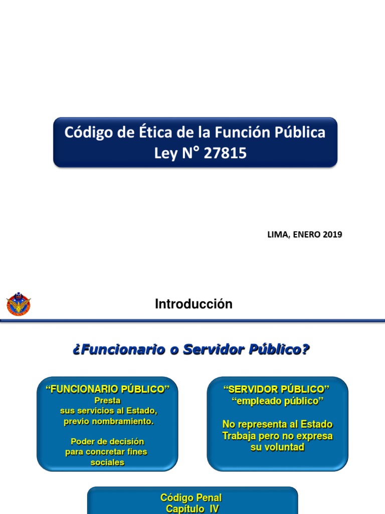 La Etica En La Funcion Publica 1 Pdf Policía Castigos