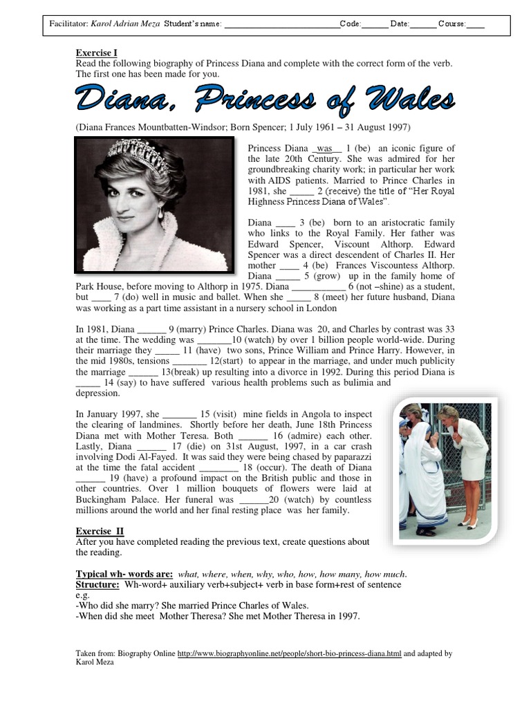 Princess Diana Biography - 85828 | PDF | Diana