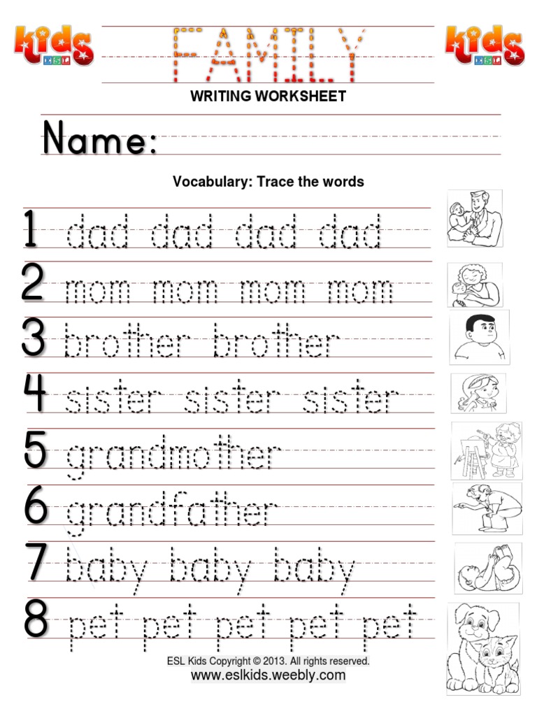 Family Writing Practice | PDF