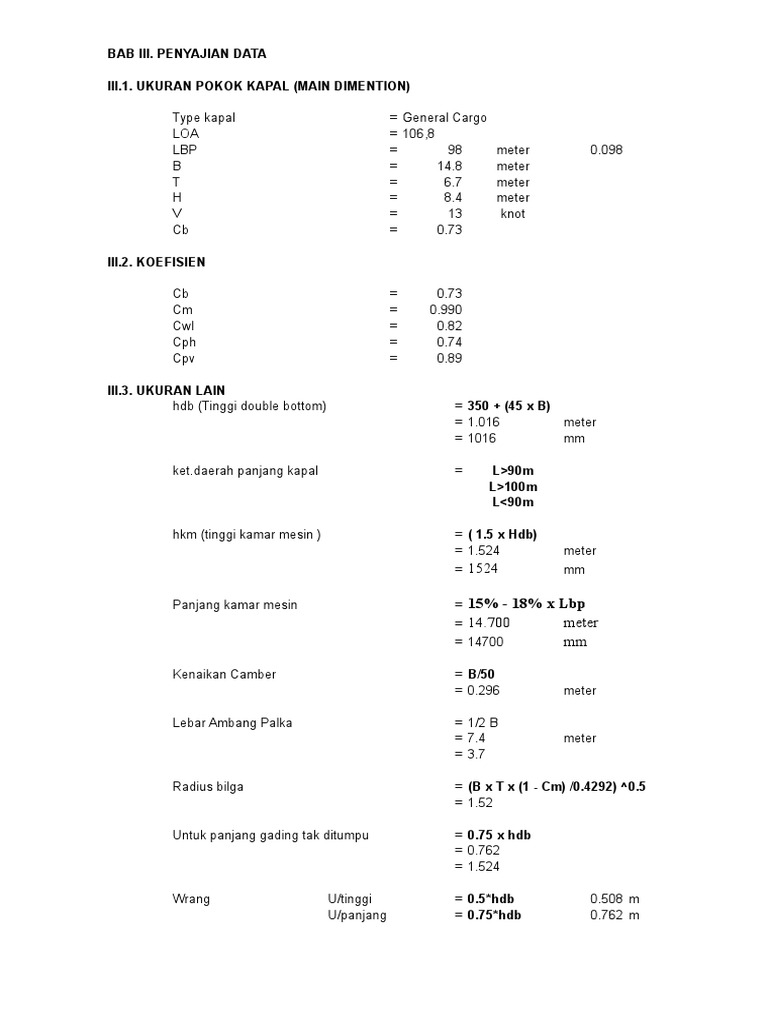 Modul Perhitungan Tugas Konstruksi Kapal | PDF