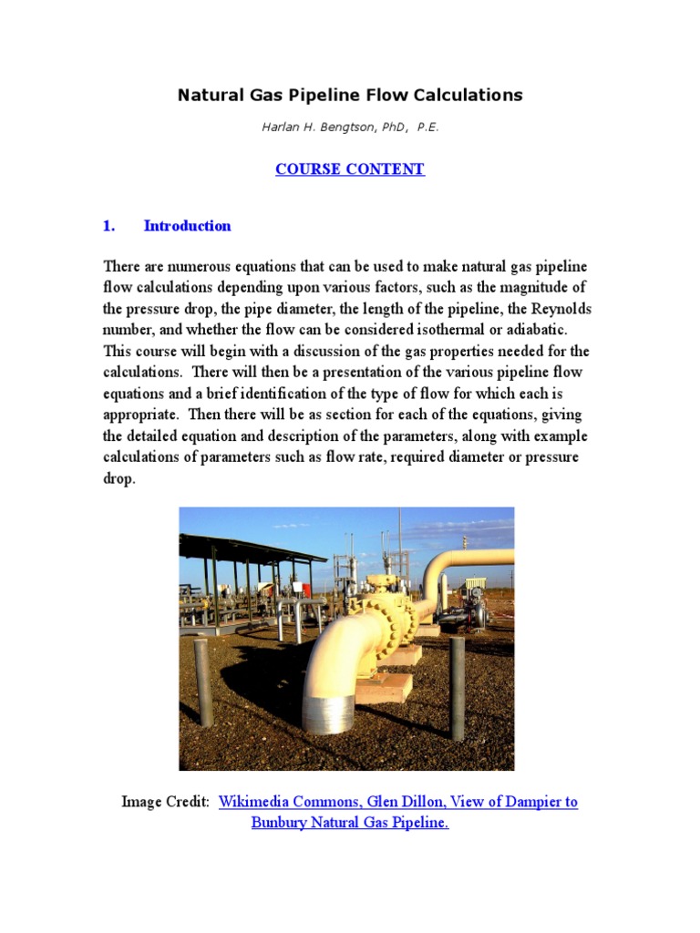 Natural Gas Pipeline Flow Calculations Course Content 2-23-16 | PDF
