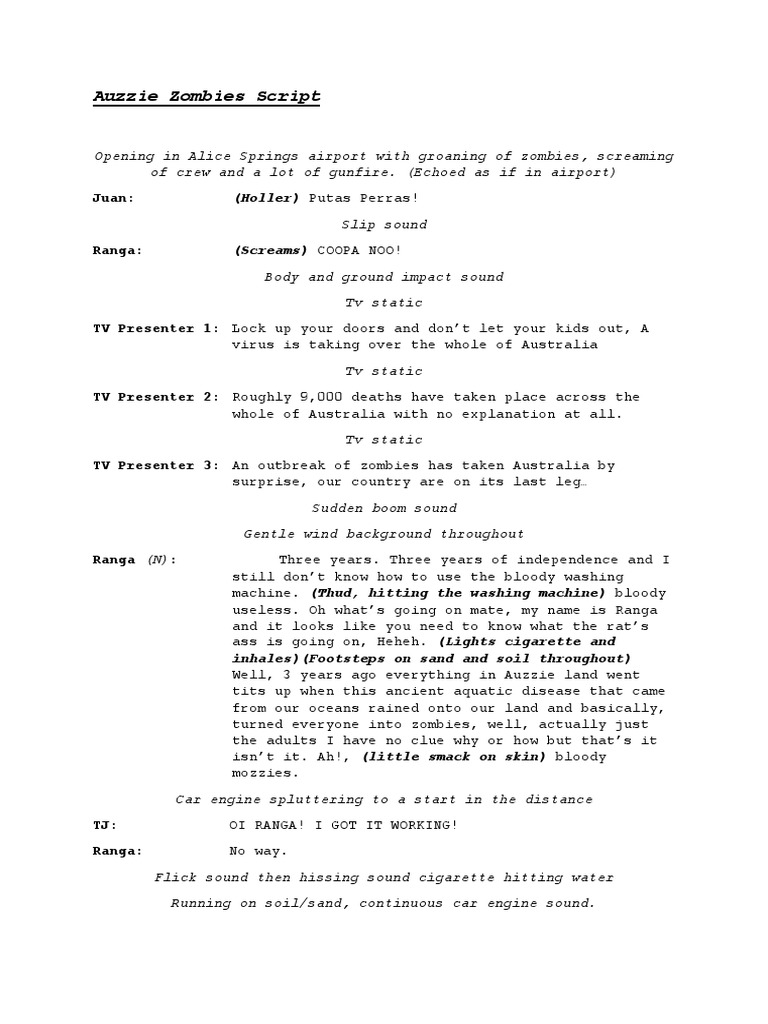 Auzzie Zombies Script | PDF | Nature | Leisure