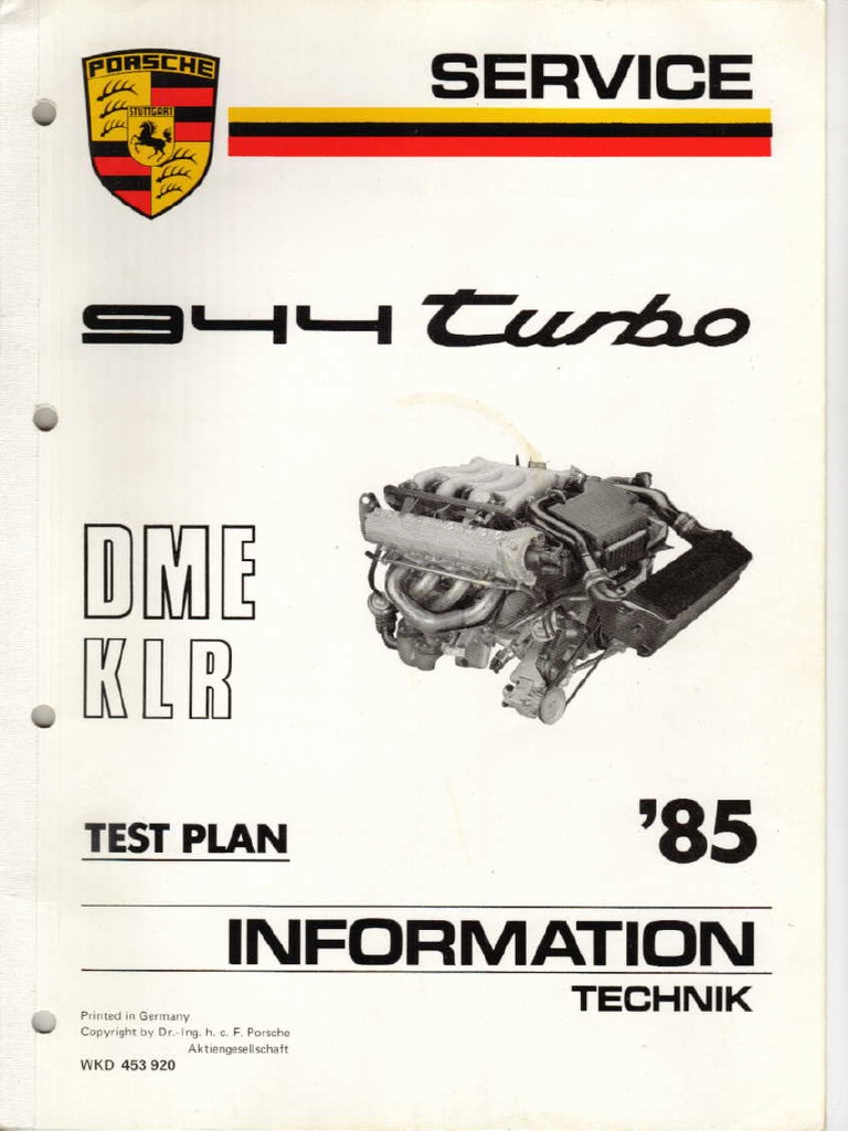 TSB Porsche 944 Turbo DME KLR Test Plan | PDF