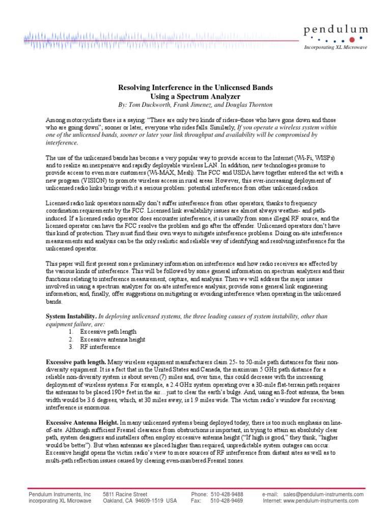 Resolving Interference | PDF | Electromagnetic Interference | Radio