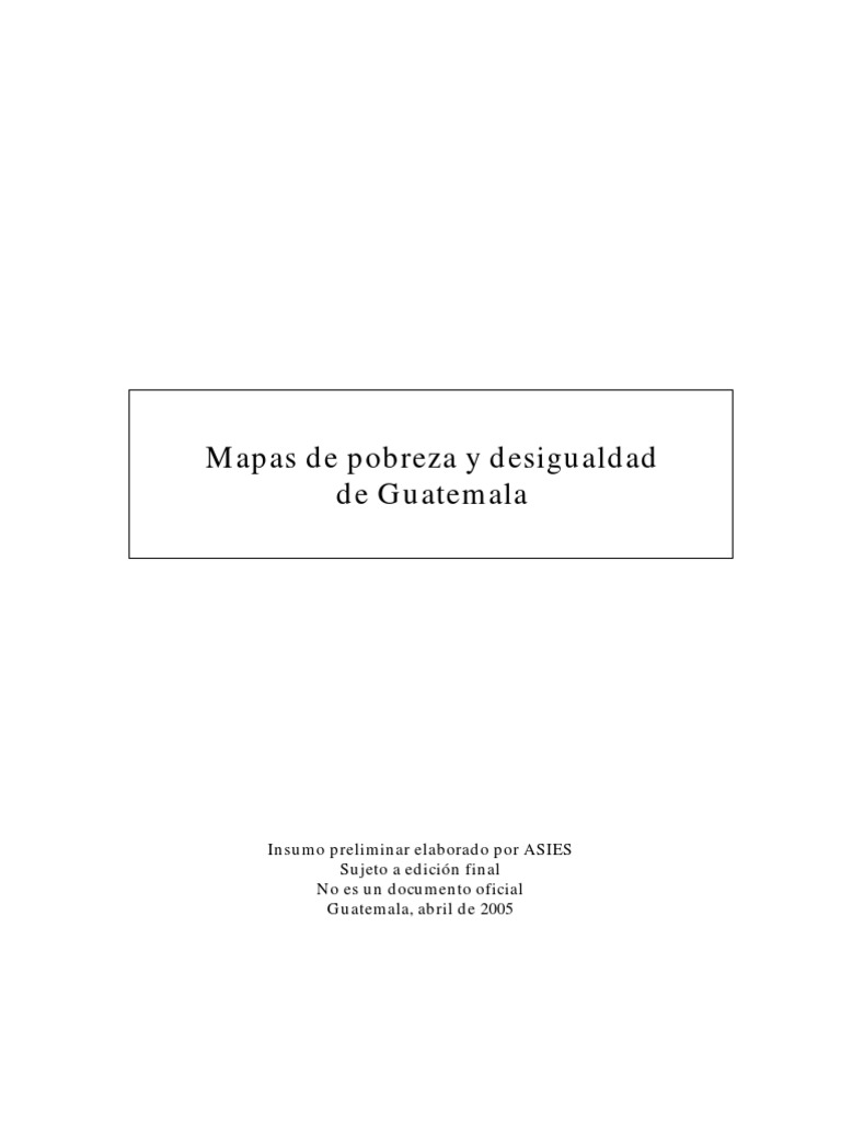 Asies Mapas De Pobreza Y Desigualdad Pdf