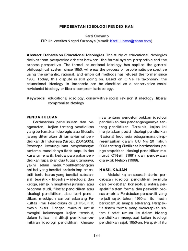 Perdebatan Ideologi Pendidikan | PDF