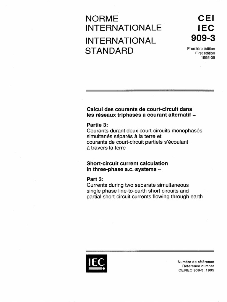 IEC 909-3 - 1995 Calculo de Icc en Sistemas 3F PDF | PDF