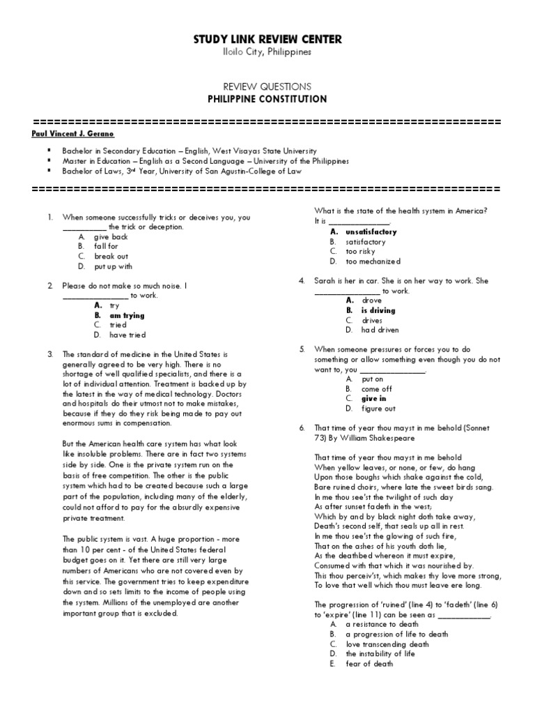 English Review 1 | PDF