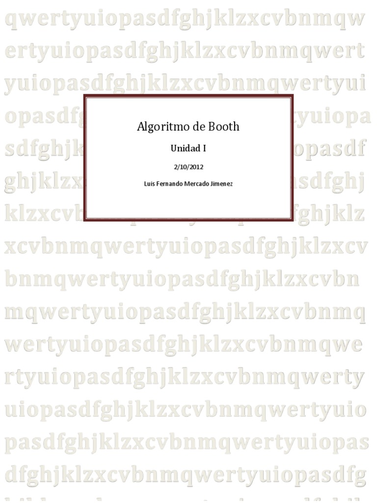 Algoritmo de Booth: Multiplicación Binaria | PDF | Matemáticas ...