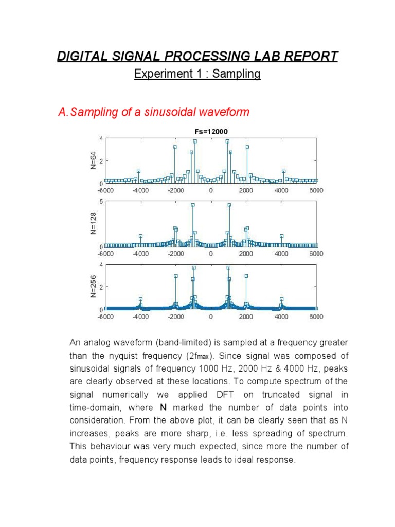 Digital Signal Processing Lab - 1 | PDF