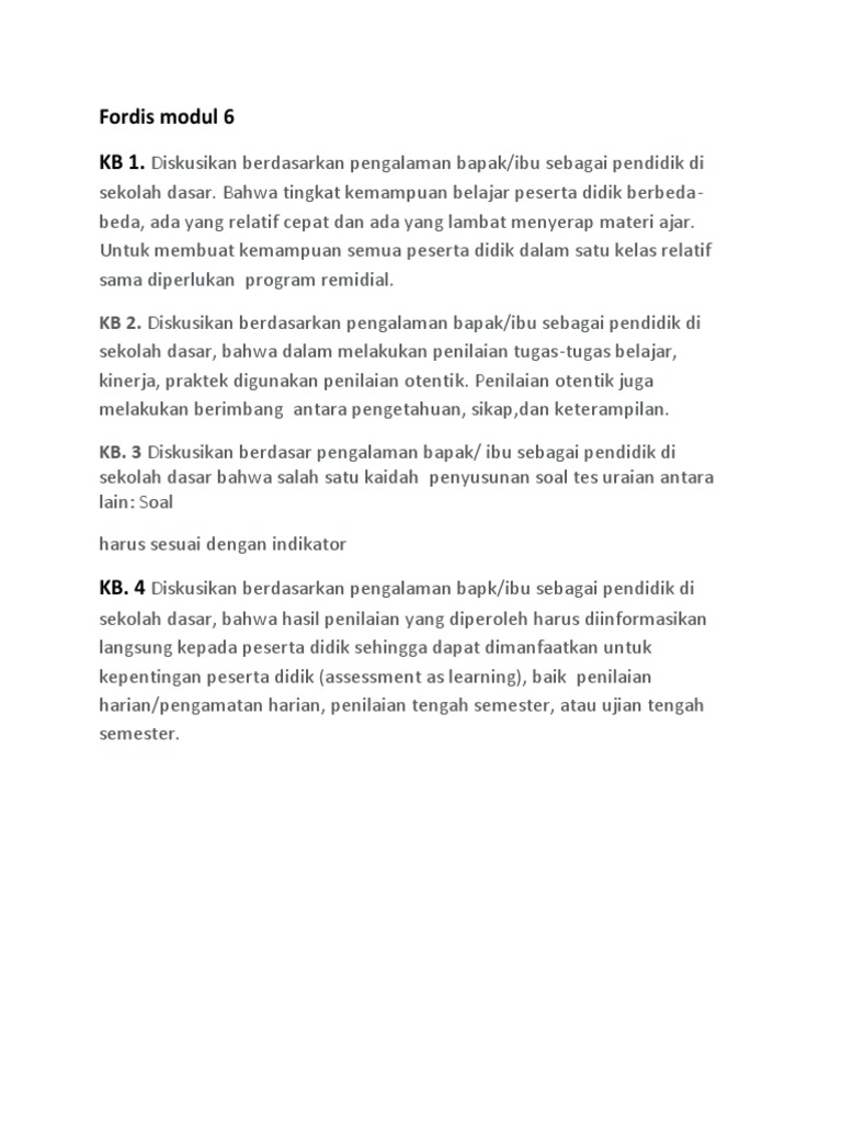 Fordis Modul 6 | PDF