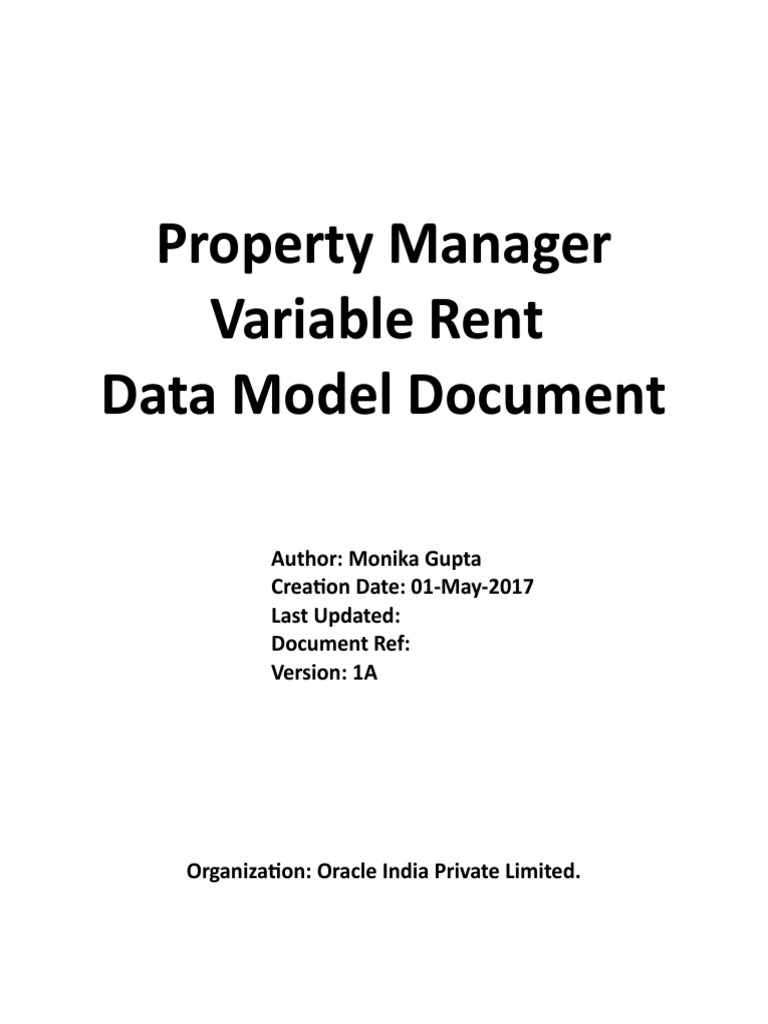 Variable Rent Data Model | PDF | Renting | Invoice
