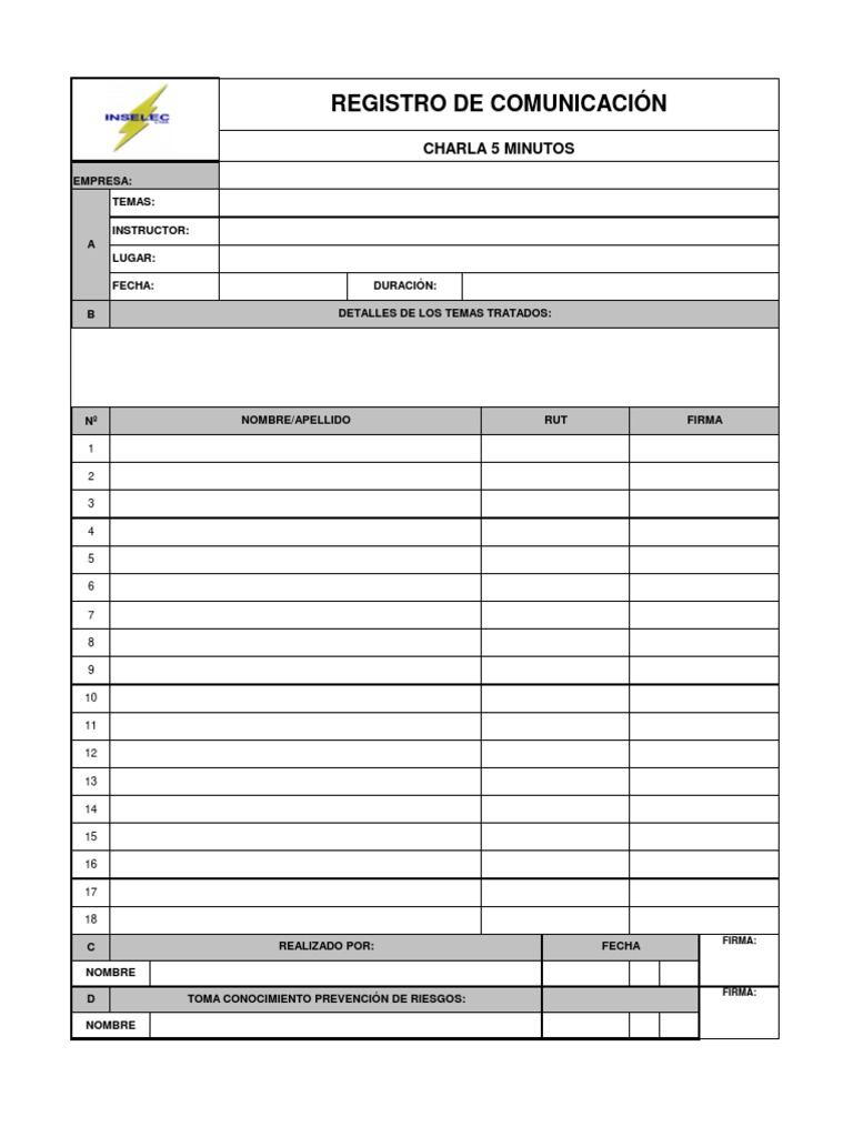 Charlas 5 Minutos | PDF
