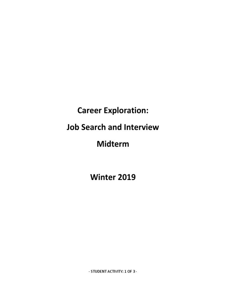 Career Exploration Interview Package | PDF | Résumé | Question