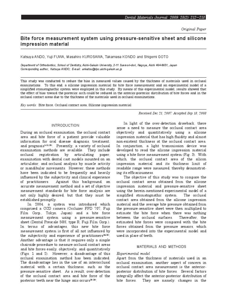 Bite Force Measurement System Using Pressure-Sensitive Sheet and ...