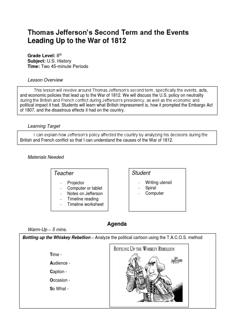 Jefferson Lesson | PDF | Thomas Jefferson | War Of 1812