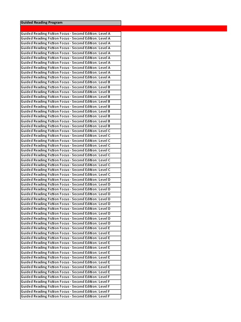 Guided Reading Title List 2016 | PDF