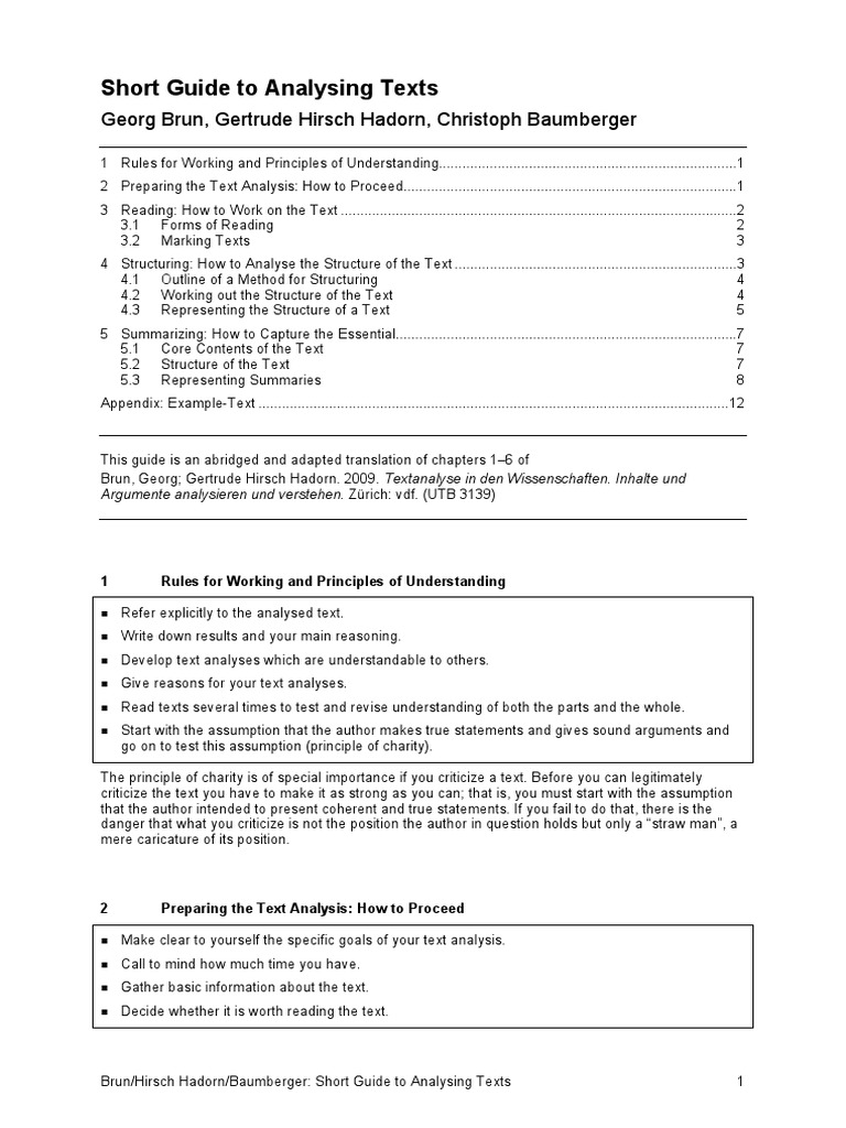 Analyzing Texts: A Concise Guide to Reading, Structuring, and ...