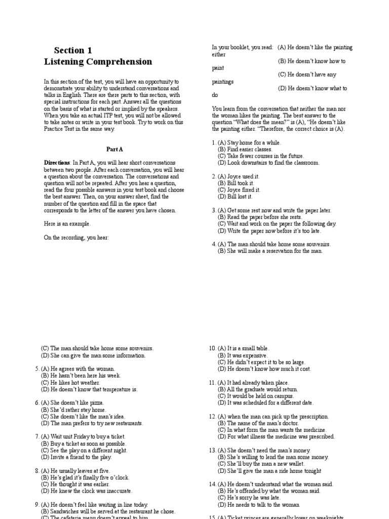 TOEFL Itp Practice Test B | PDF | Piano | Flight