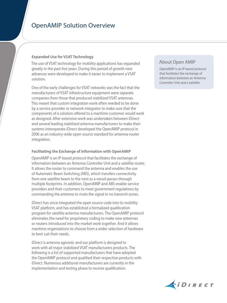 OpenAMIP Whitepaper2 | PDF | Very Small Aperture Terminal | Router ...