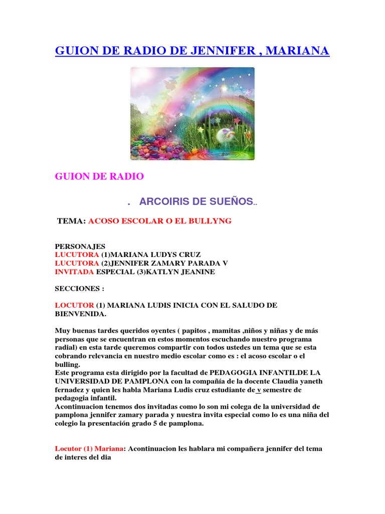 Guion de Radio de Jennifer | PDF | comportamiento abusivo | Sociedad