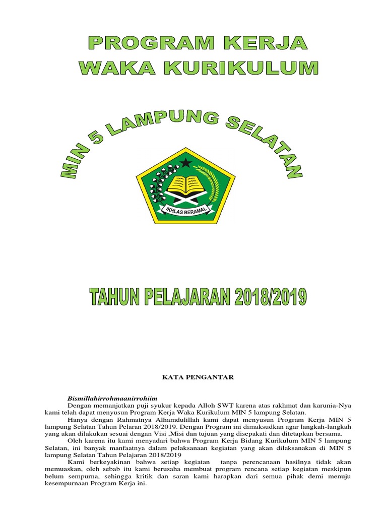 Program Waka Kurikulum Kementerian Agama | PDF