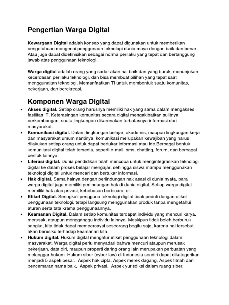 Materi Kewargaan Digital | PDF