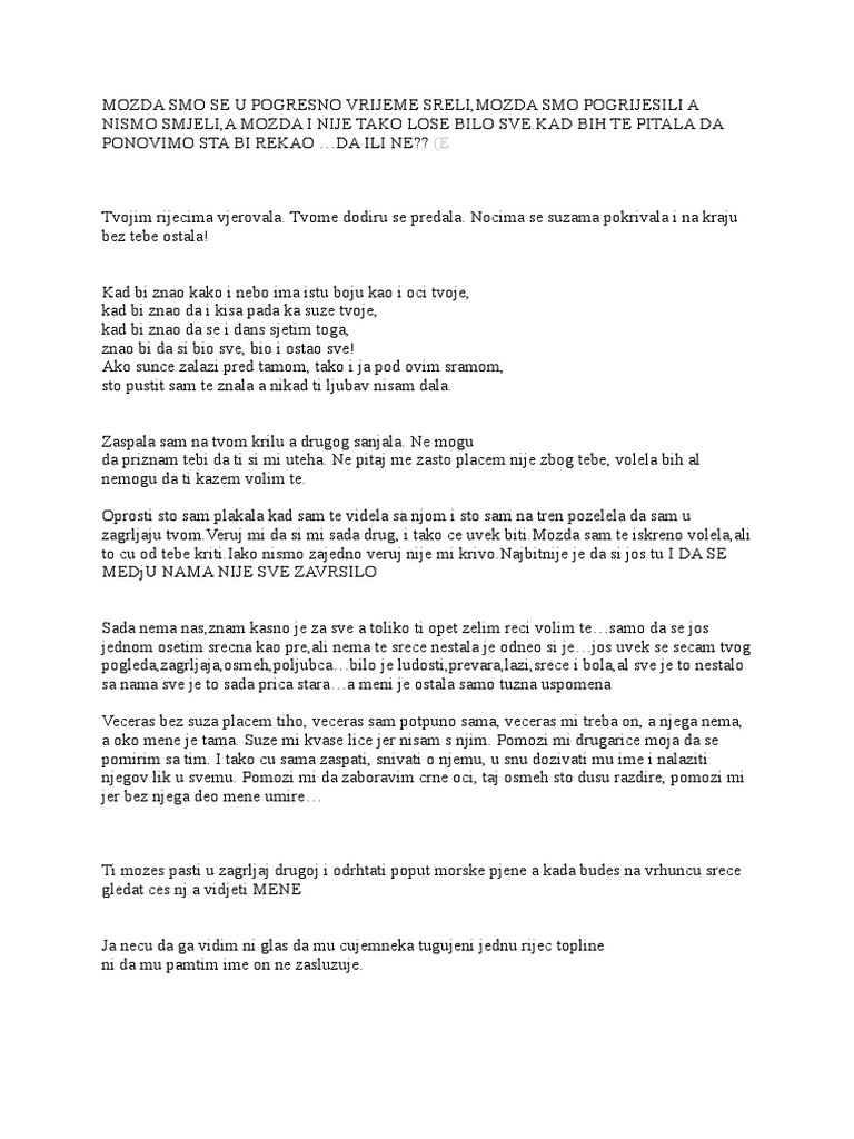 Mozda Smo Se U Pogresno Vrijeme Sreli | PDF