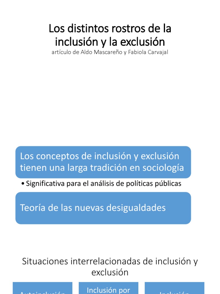 Presentacion Inclusion y Exclusion | PDF | Exclusión social ...