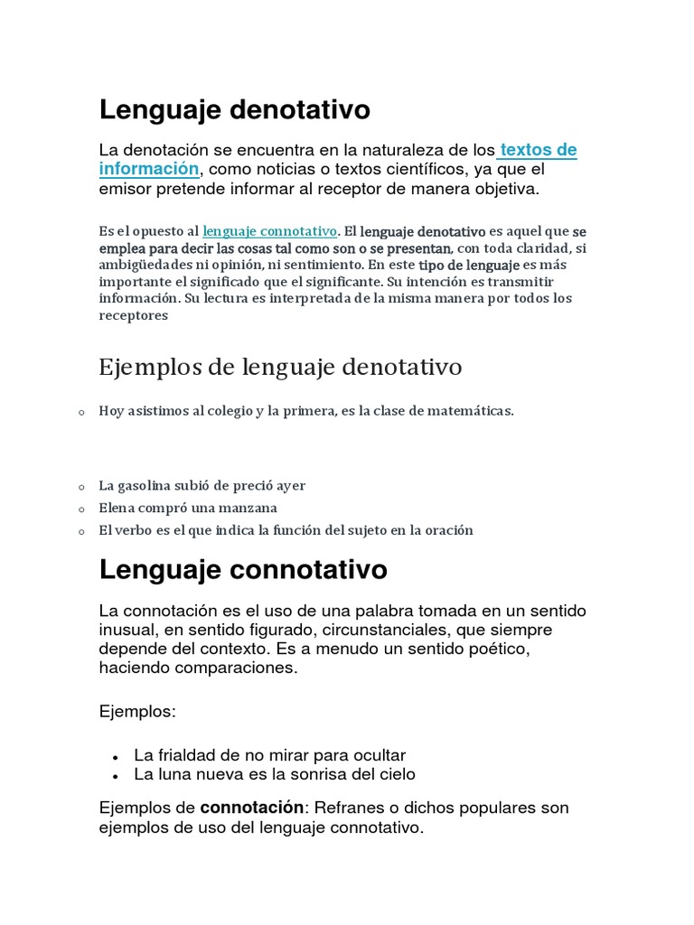 Lenguaje Denotativo y Connotativo | Connotación | Comunicación