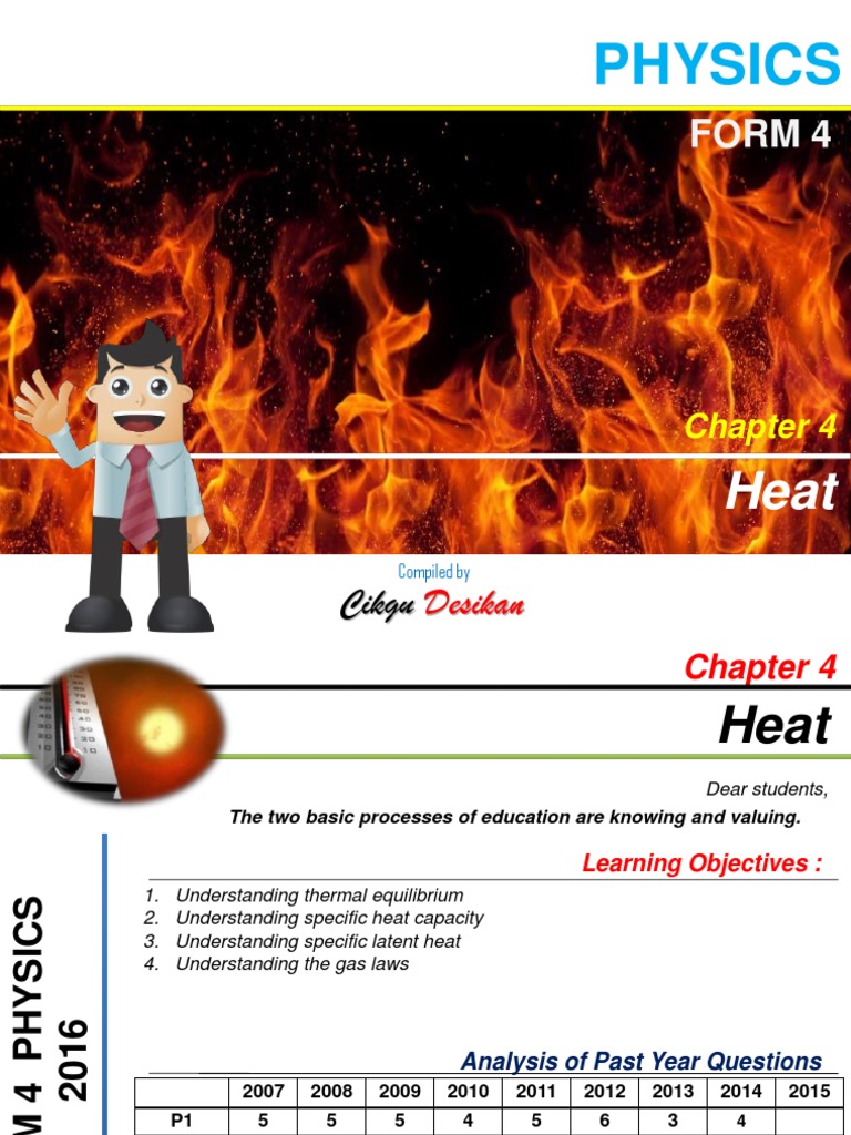 Form 4 Physics Chapter 4 Heat | PDF | Latent Heat | Thermometer