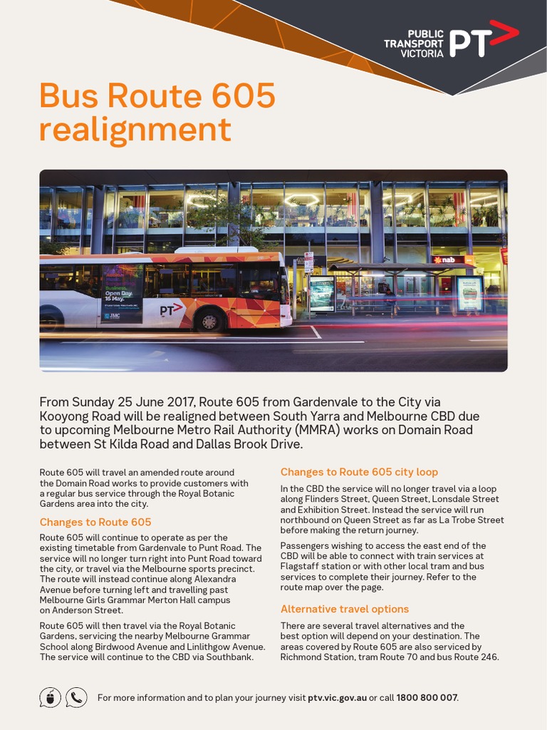 Bus 605 Realignment | Download Free PDF | Melbourne | Electric Public ...