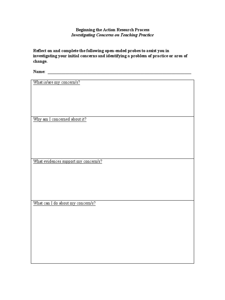 Beginning The Action Research Process | PDF