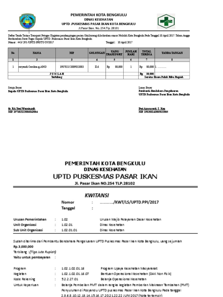 Contoh Kwitansi Induk Dan Daftar Tanda Terima | PDF