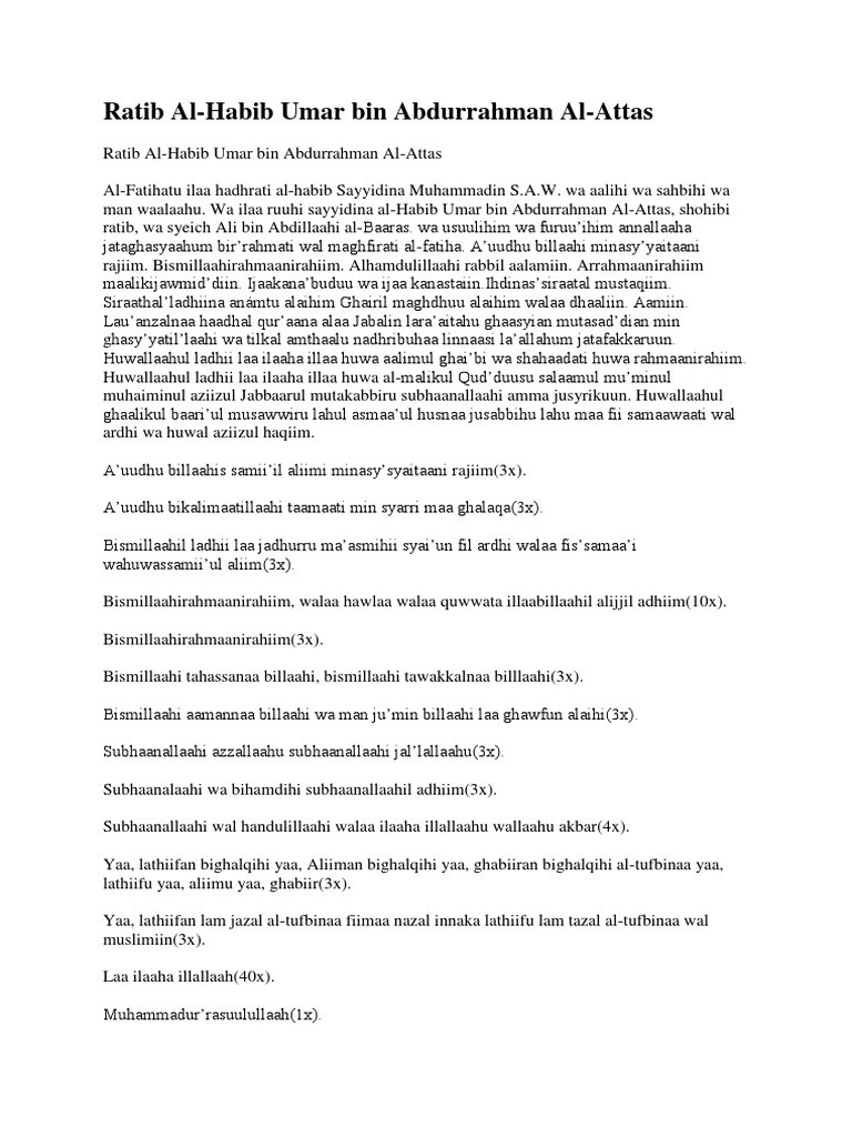 Ratib Al Attas | PDF
