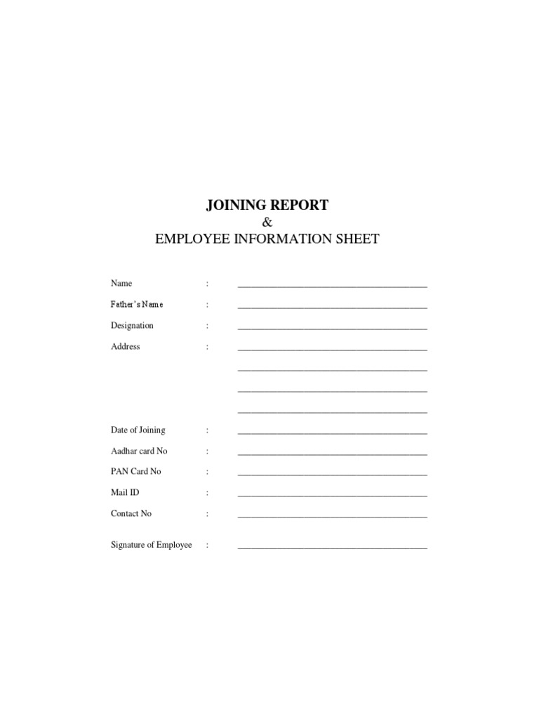 02.joining Report Format | Download Free PDF | Background Check ...