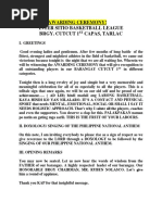 Opening Basketball Script | PDF | Sports & Recreation | Cooking, Food & Wine