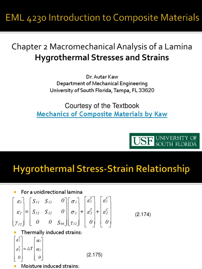 Chapter2 - 9 - Hygrothermal Stresses and Strains | PDF | Classical Mechanics | Physical Sciences