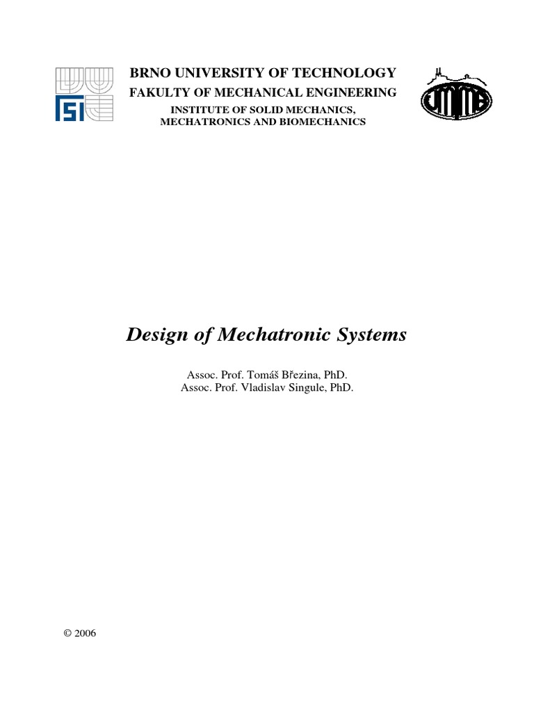 Design of Mechatronic Systems | PDF | Mechatronics | Conceptual Model