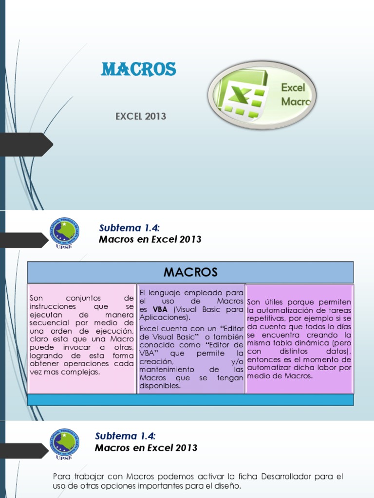 Macros | PDF | Macro (informática) | Microsoft Excel