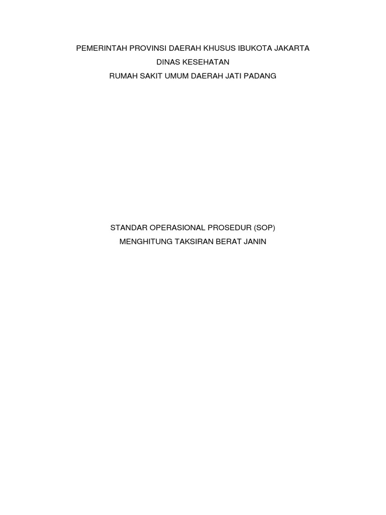SOP Menghitung Taksiran Berat Janin | PDF
