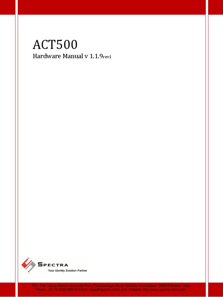 ACT500 Hardware Manual V 1.1.9 Rev1 | PDF | Booting | Computer Hardware
