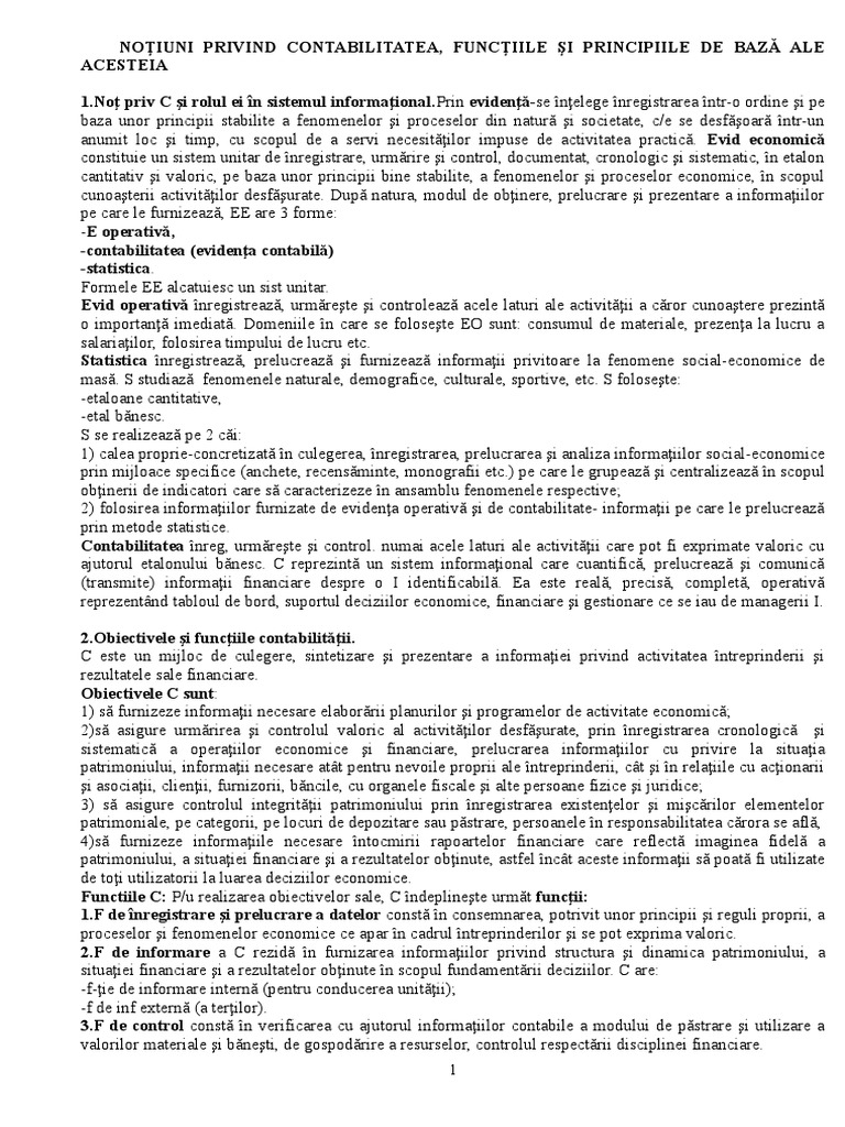 Examen Contabilitate Conspecte MD | PDF