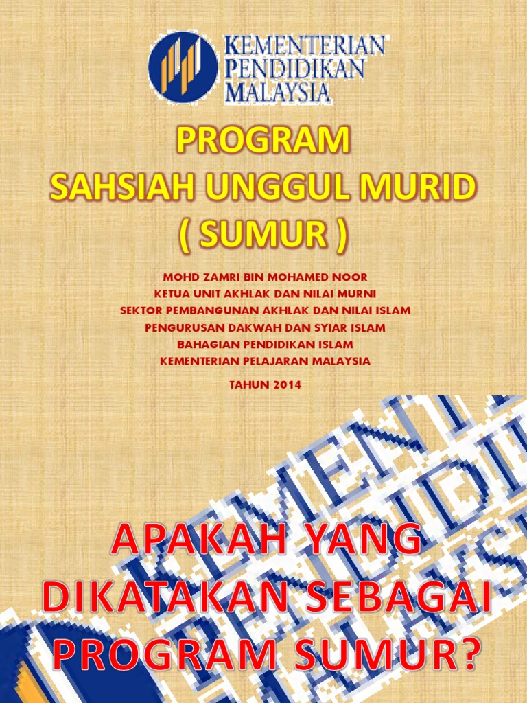 PROGRAM SAHSIAH UNGGUL MURID (Modul Sumur) | PDF | Karier & Perkembangan