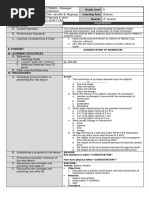 Lesson Plan in Science Grade 9 COT 4 With Indicators | PDF | Projectiles | Acceleration